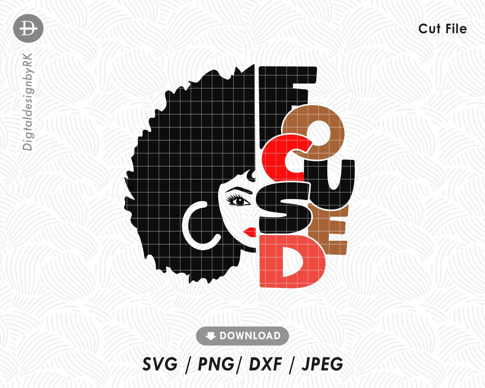 Focused Afro Woman Svg Black Woman Svg Focused Svg Afro - Etsy