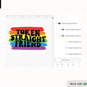 Token Straight Friend Svg, LGBTQ Rainbow Flag Friend Group, Gay Pride ...