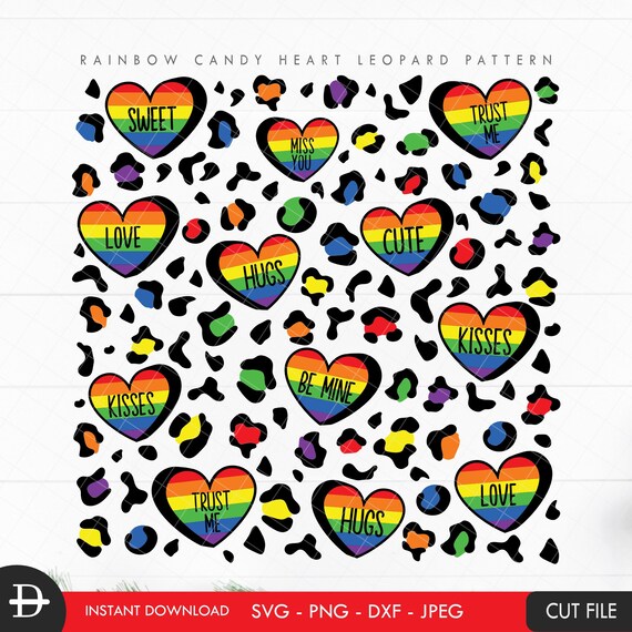 Materials Paper, Party & Kids Rainbow Conversation Hearts PNG JPG etna ...