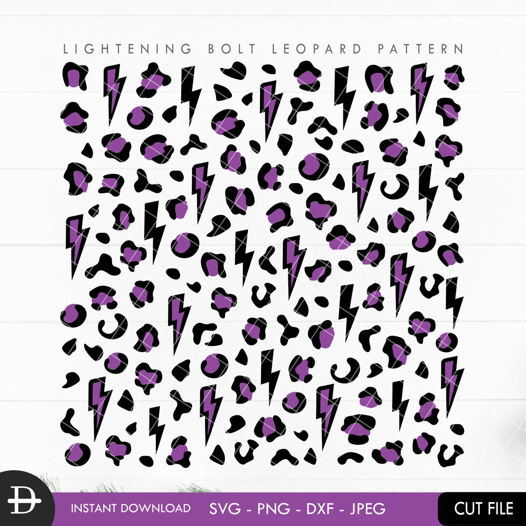 Lightening Bolt Leopard Pattern Svg, Lightning Cheetah Pattern, Flash ...