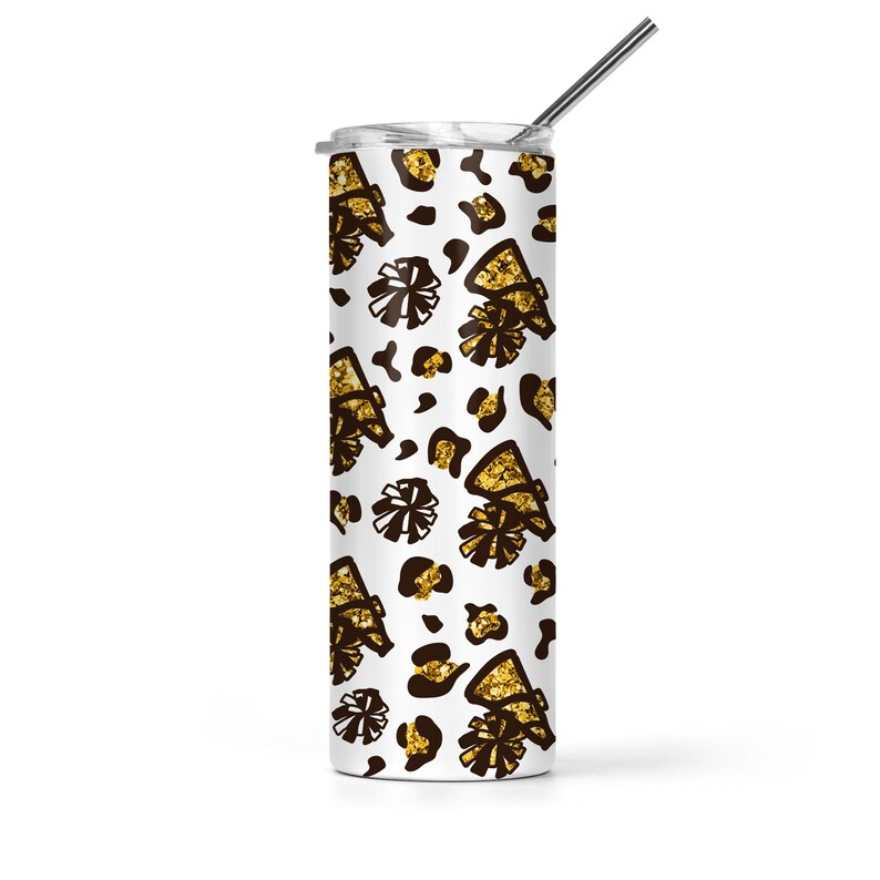 Megaphone Pompoms Leopard Pattern, Cheerleader Pattern Svg, Sport ...