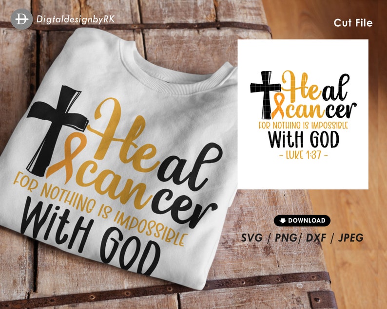 Heal Cancer SVG He Can Heal Svg Childhood Cancer Awareness - Etsy