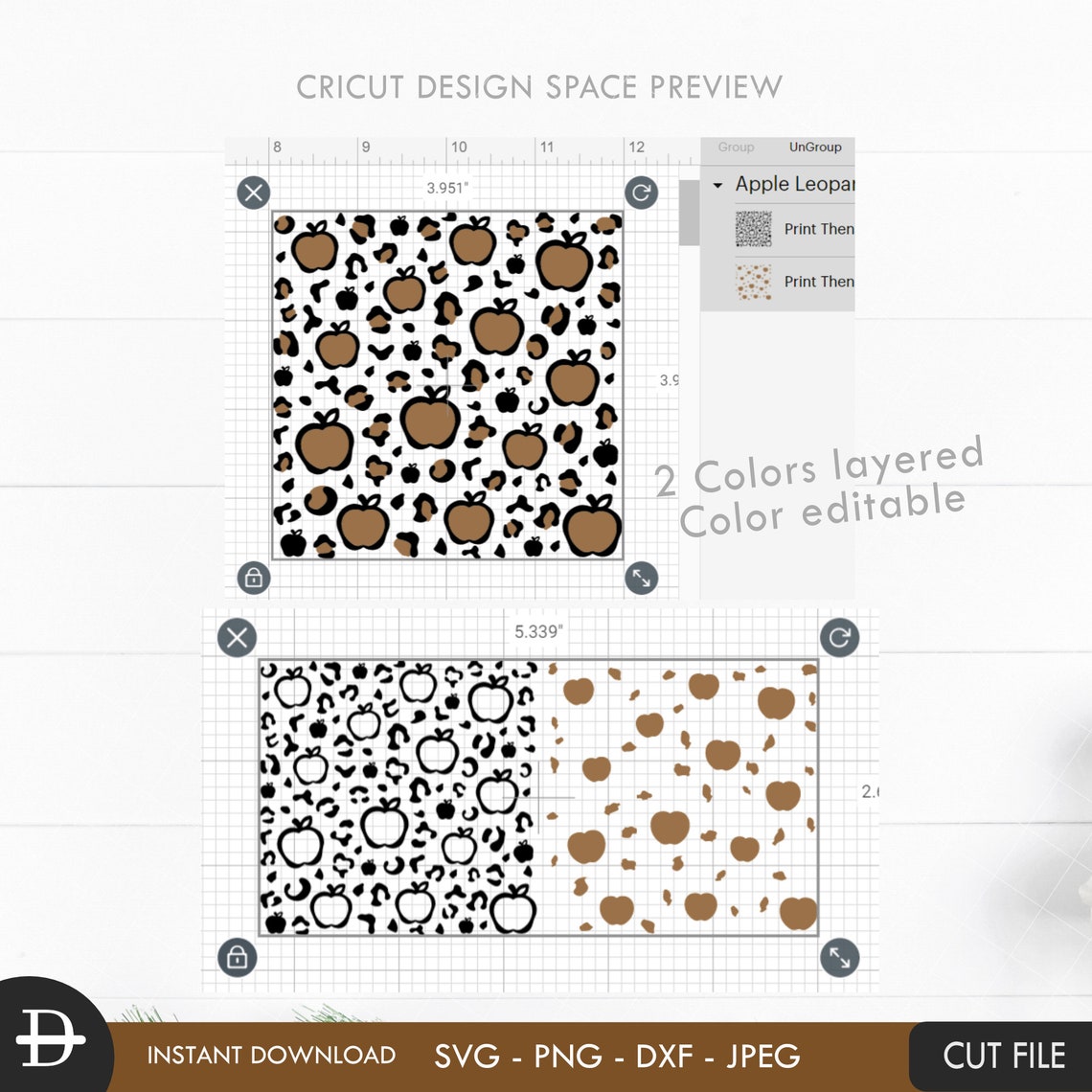 Apple Leopard Pattern SVG Apple Cheetah Pattern Svg School | Etsy
