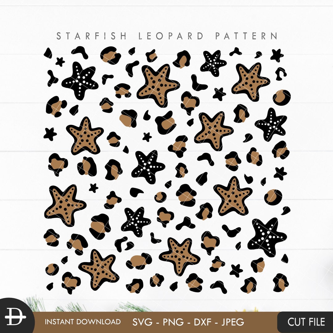 Starfish Leopard Pattern SVG, Starfish Cheetah Pattern Svg, Summer ...