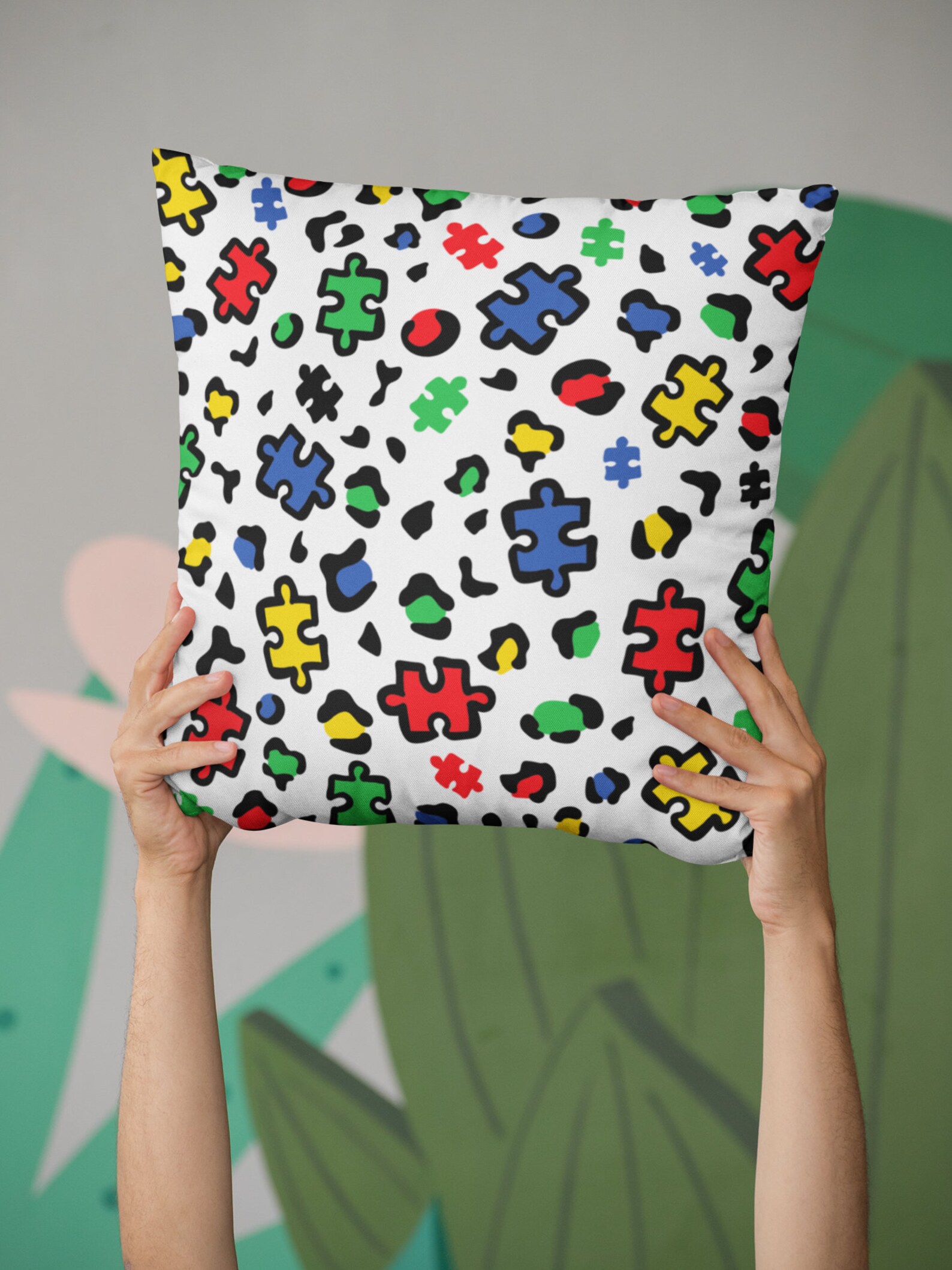 Autism Leopard Pattern SVG Puzzle Cheetah Pattern SVG Autism - Etsy