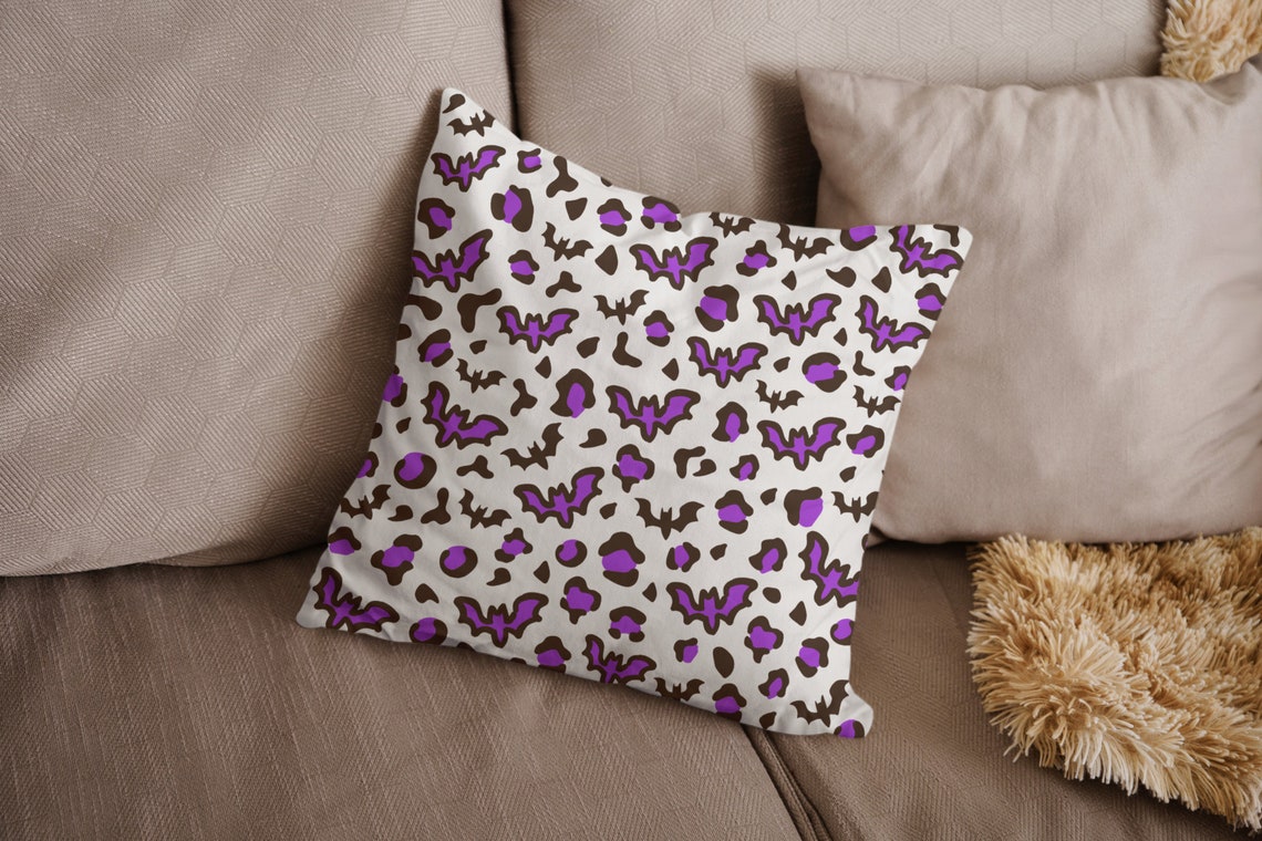 Purple Leopard Bat Pattern Svg, Bat Cheetah Pattern Svg, Halloween ...