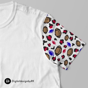 Red Navy Blue Football Leopard Pattern SVG, Football Cheetah Pattern ...