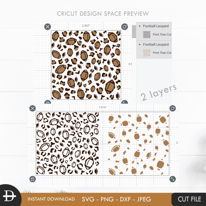 Leopard Football Pattern SVG Football Cheetah Pattern Svg | Etsy