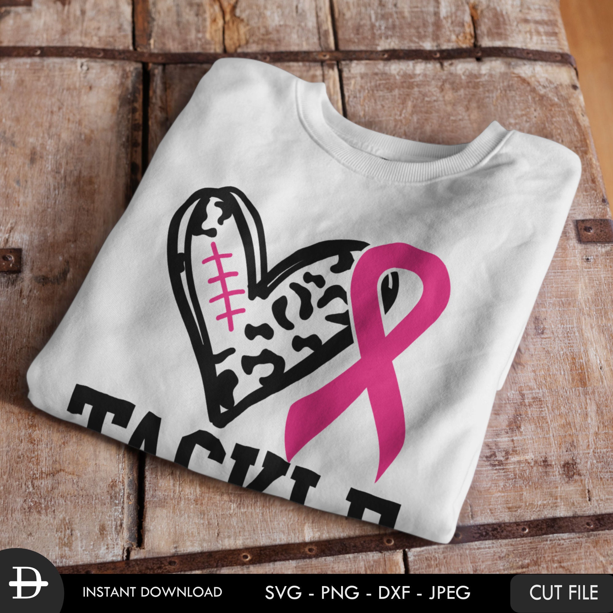 Tackle Cancer Leopard Svg Breast Cancer Awareness Svg for - Etsy