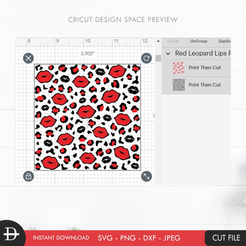 Red Leopard Lips Pattern SVG Lips Cheetah Pattern Svg Kiss - Etsy