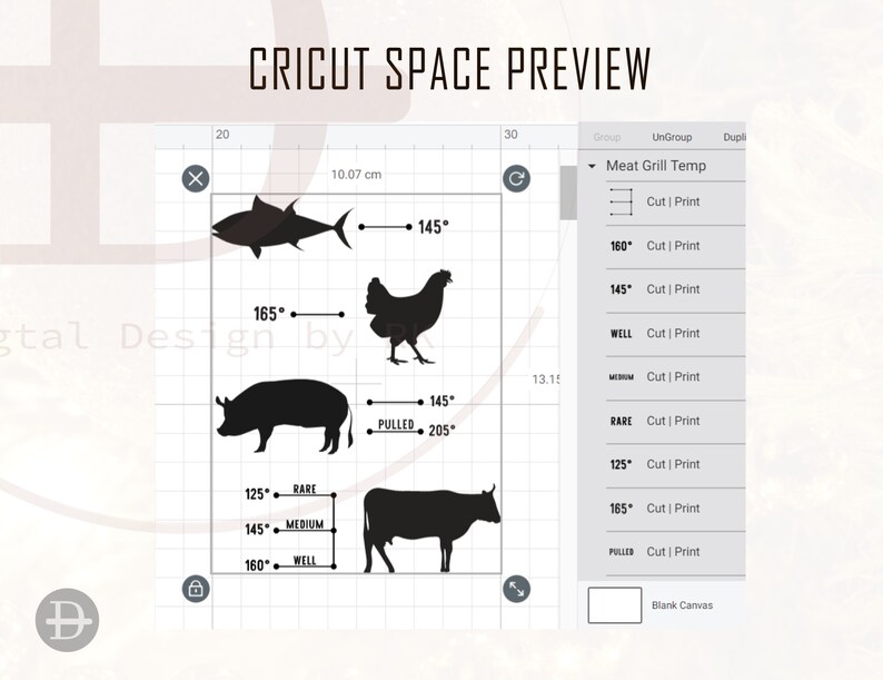 Meat Grill Temperature Insatant Svg Cut File for Cricut BBQ - Etsy