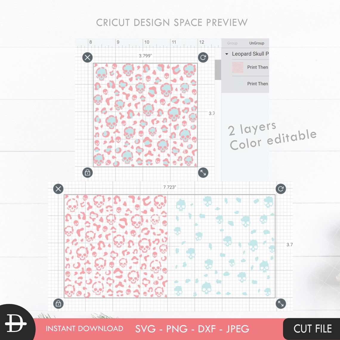 Pastel Leopard Skull Pattern SVG Skull Cheetah Pattern Svg - Etsy