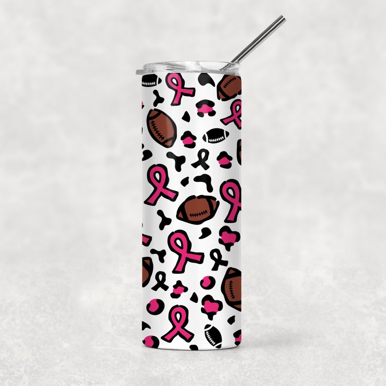 Pink Leopard Ribbon Borwn Football Pattern SVG Ribbon - Etsy