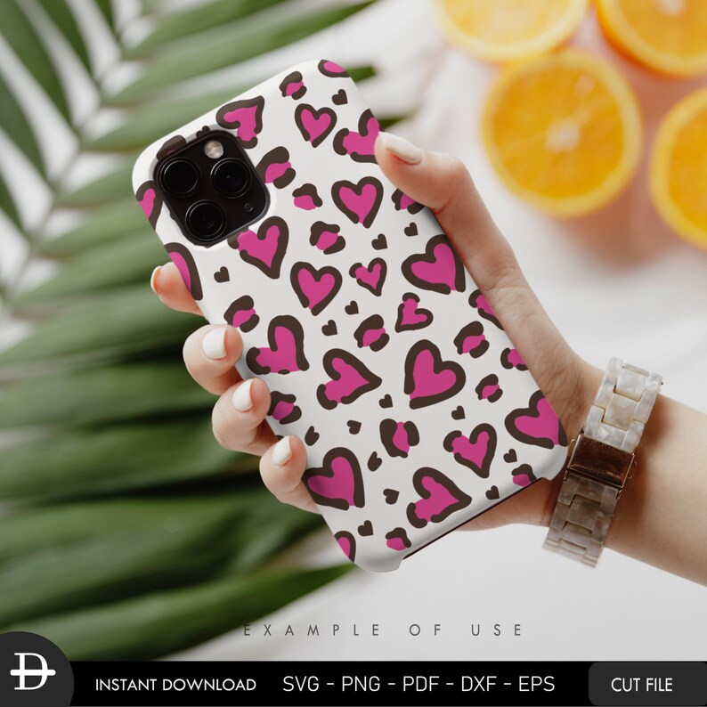 Pink Leopard Heart Print Pattern Svg Valentine Heart Pattern - Etsy