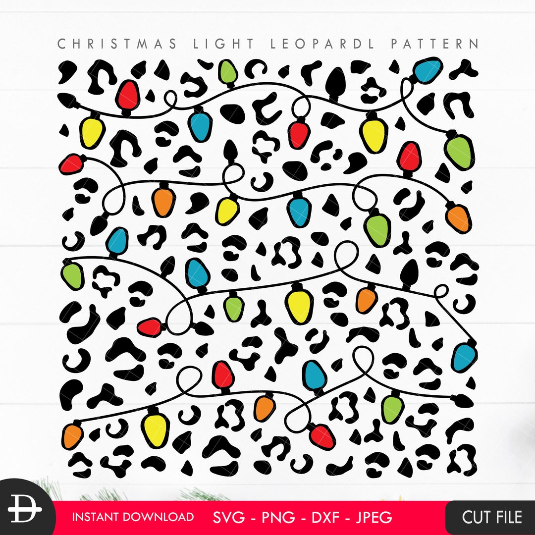 Leopard Christmas Light Pattern SVG, Christmas Light Cheetah Pattern ...