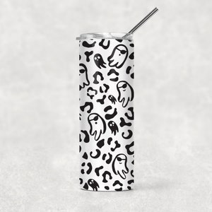 Black Pirate Leopard Ghost Pattern, Cute Ghost Cheetah Pattern, Spooky ...