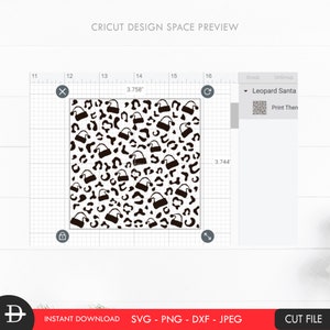 Leopard Santa Hat Pattern SVG, Christmas Hat Cheetah Pattern Svg ...