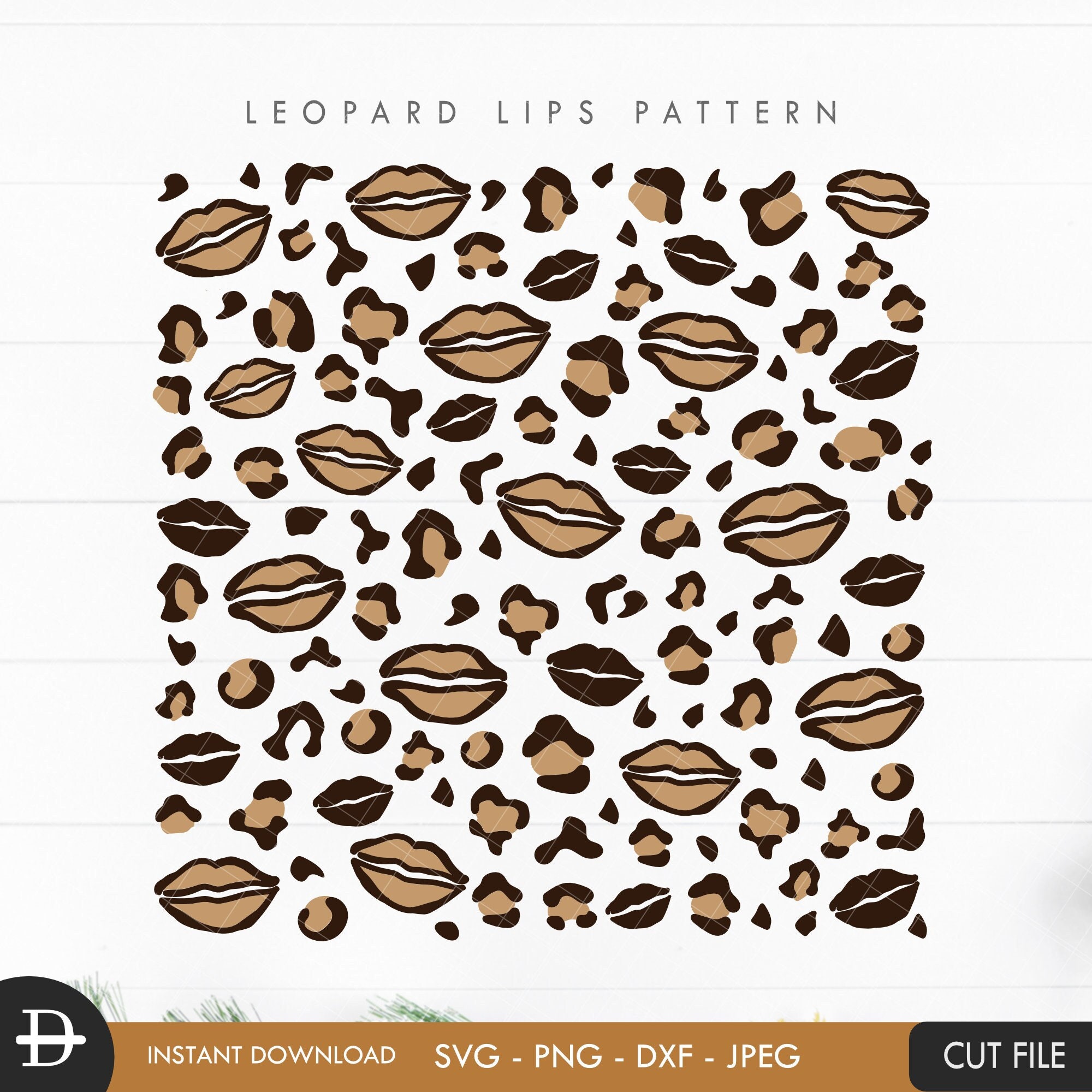 Leopard Lips Pattern SVG Lips Cheetah Pattern Svg Kiss | Etsy