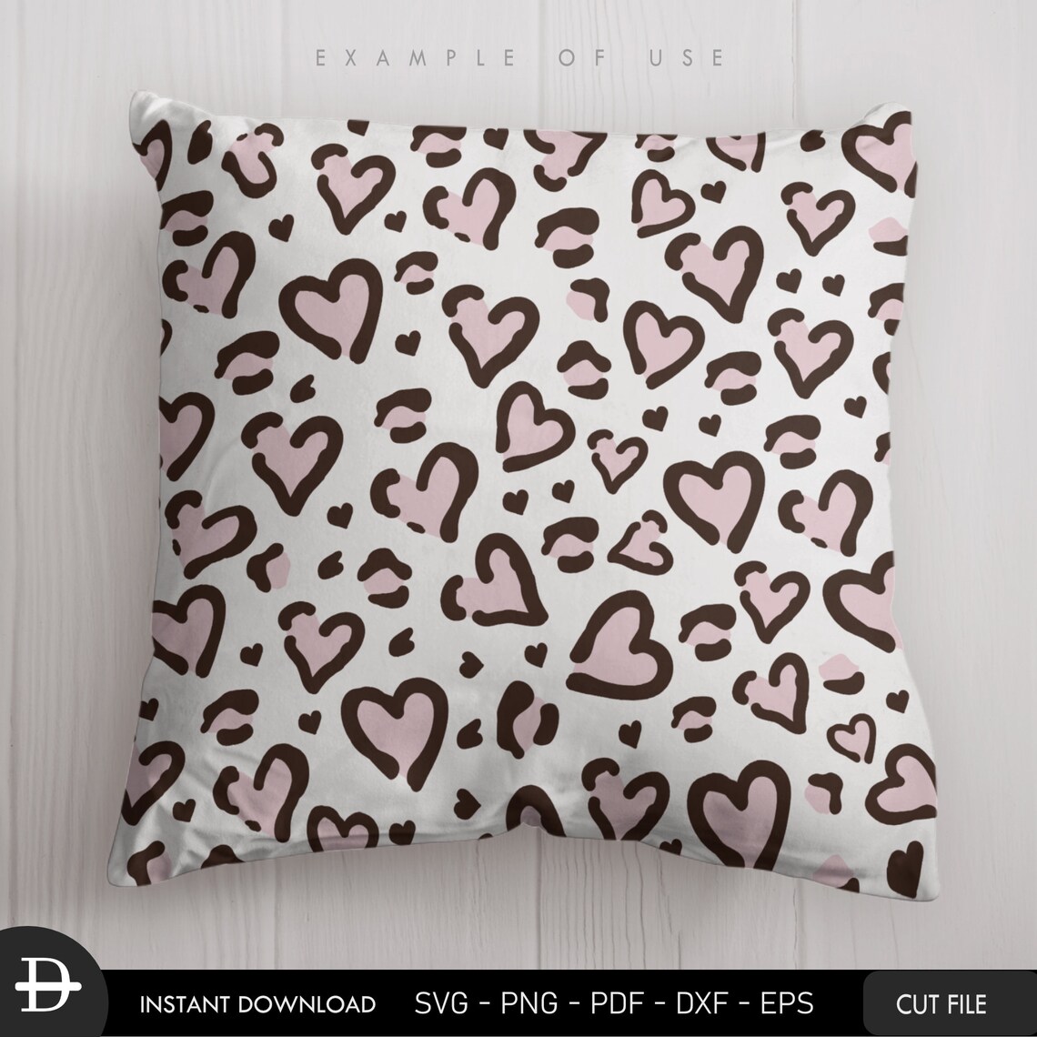 Pale Pink Leopard Heart Print Pattern Svg Valentine Heart | Etsy