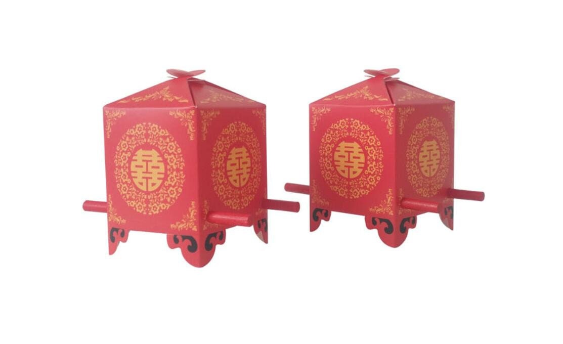 50pcs Classic Chinese Classical Candy Packaging Box Creative Red Sedan ...