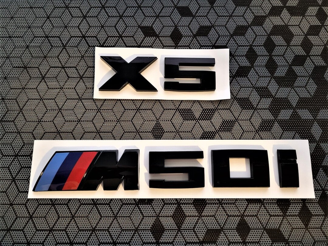 BMW X5 M50i Black Emblem. Black BMW X5 M50i Trunk Badge - Etsy