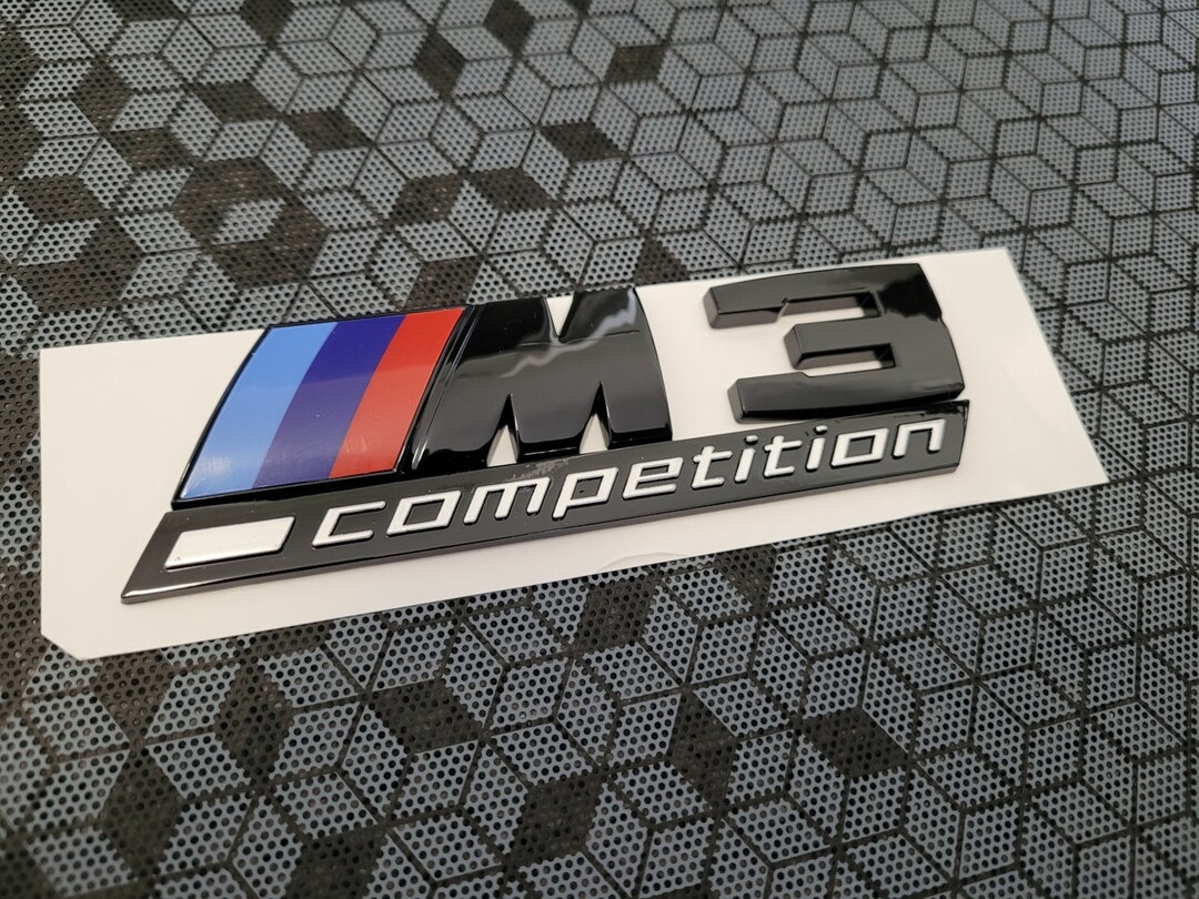 BMW M3 Competition Black Emblem. Black BMW M3 Trunk Badge - Etsy