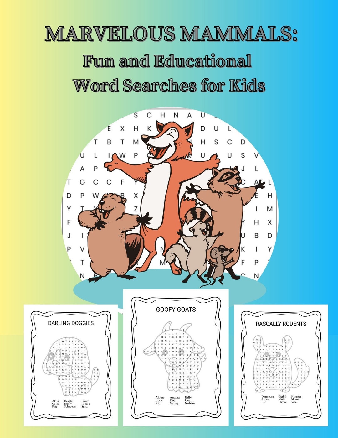 MARVELOUS MAMMALS: A Fun and Educational Word Search Activities for ...