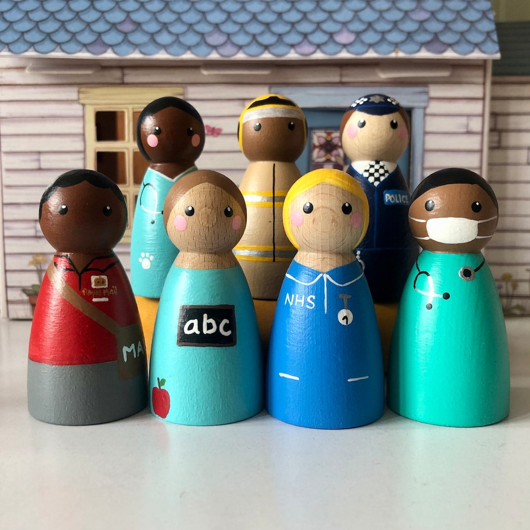 People Who Help Us - Occupations Peg Dolls - Hand Painted Wooden Peg ...