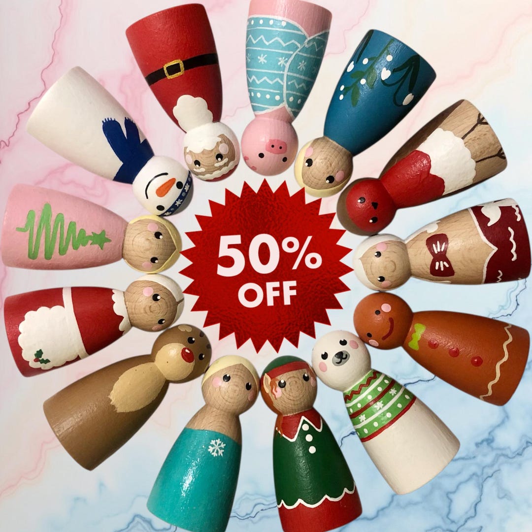 Christmas Peg Dolls - Santa Claus and His Festive Friends - Gifts ...