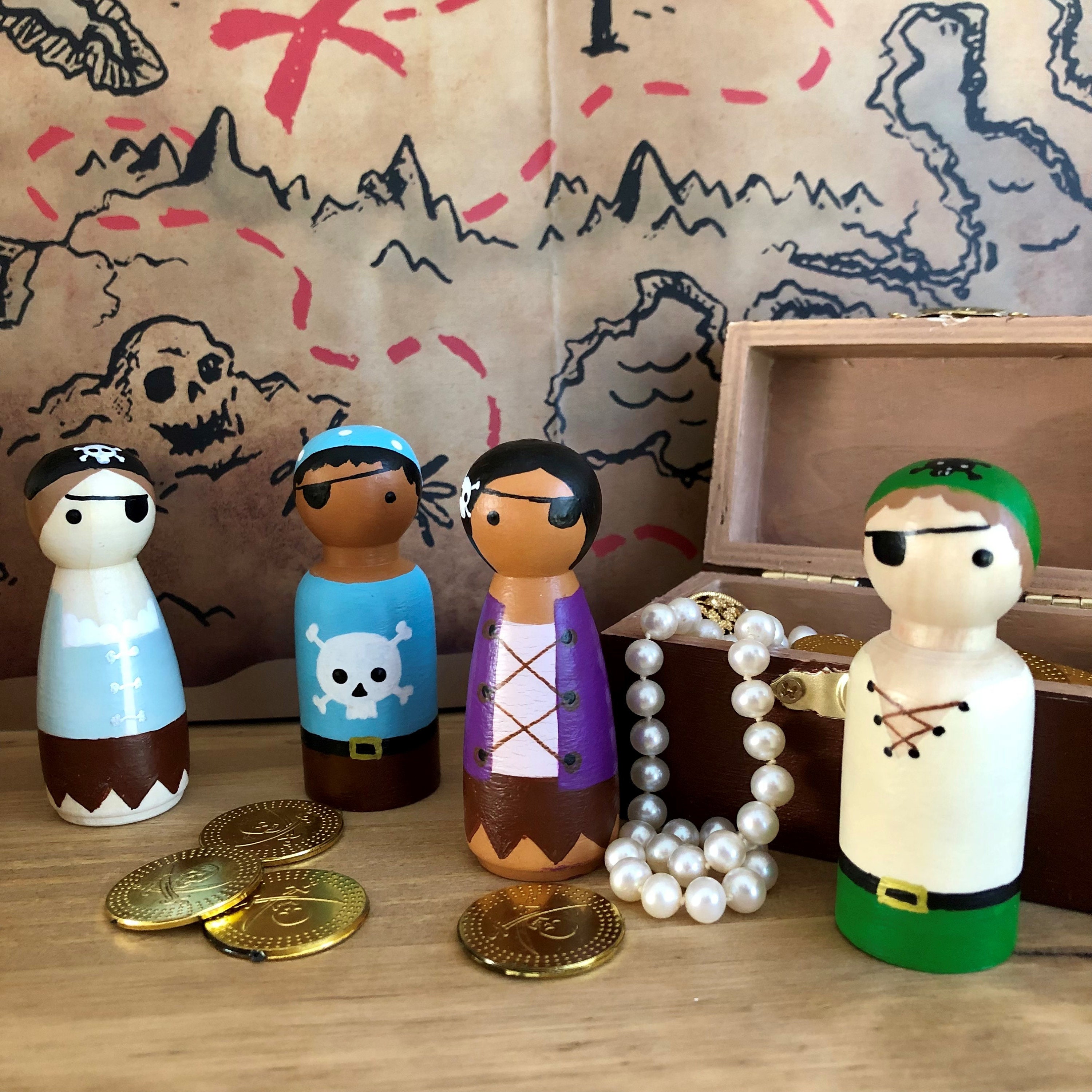 Arabic Style Dolls Eco Friendly Toys Hand Painted Wooden Peg Dolls ...