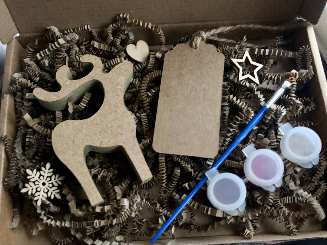 Paint Your Own Reindeer Kit Christmas Gift Letterbox Gift Secret Santa ...