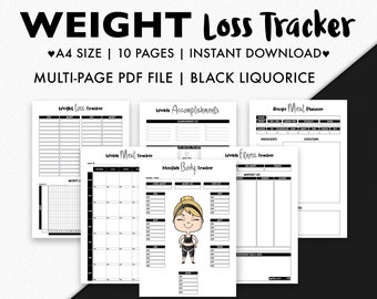 Weekly Weight Loss Tracker Printable Fitness Journal | Etsy