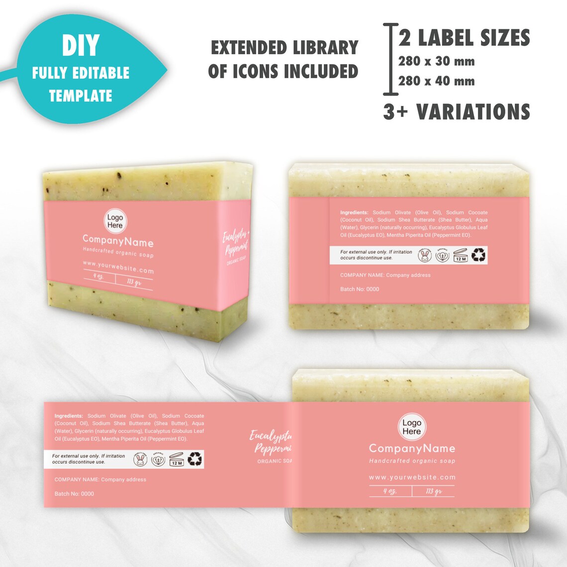 Editable Bar Soap Label Template Printable Custom Soap Label Etsy Uk