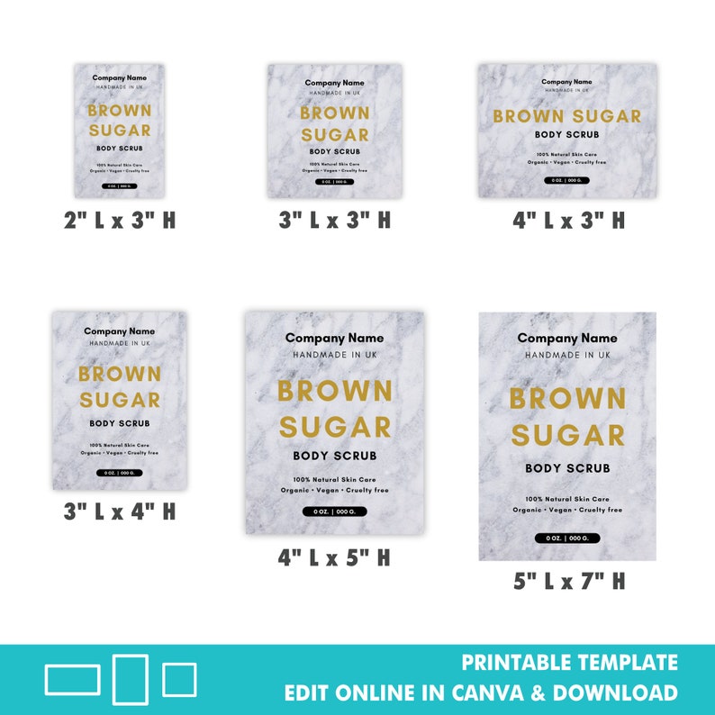 Editable Pouch Label Template for Canva 6 Sizes Bundle DIY - Etsy Australia