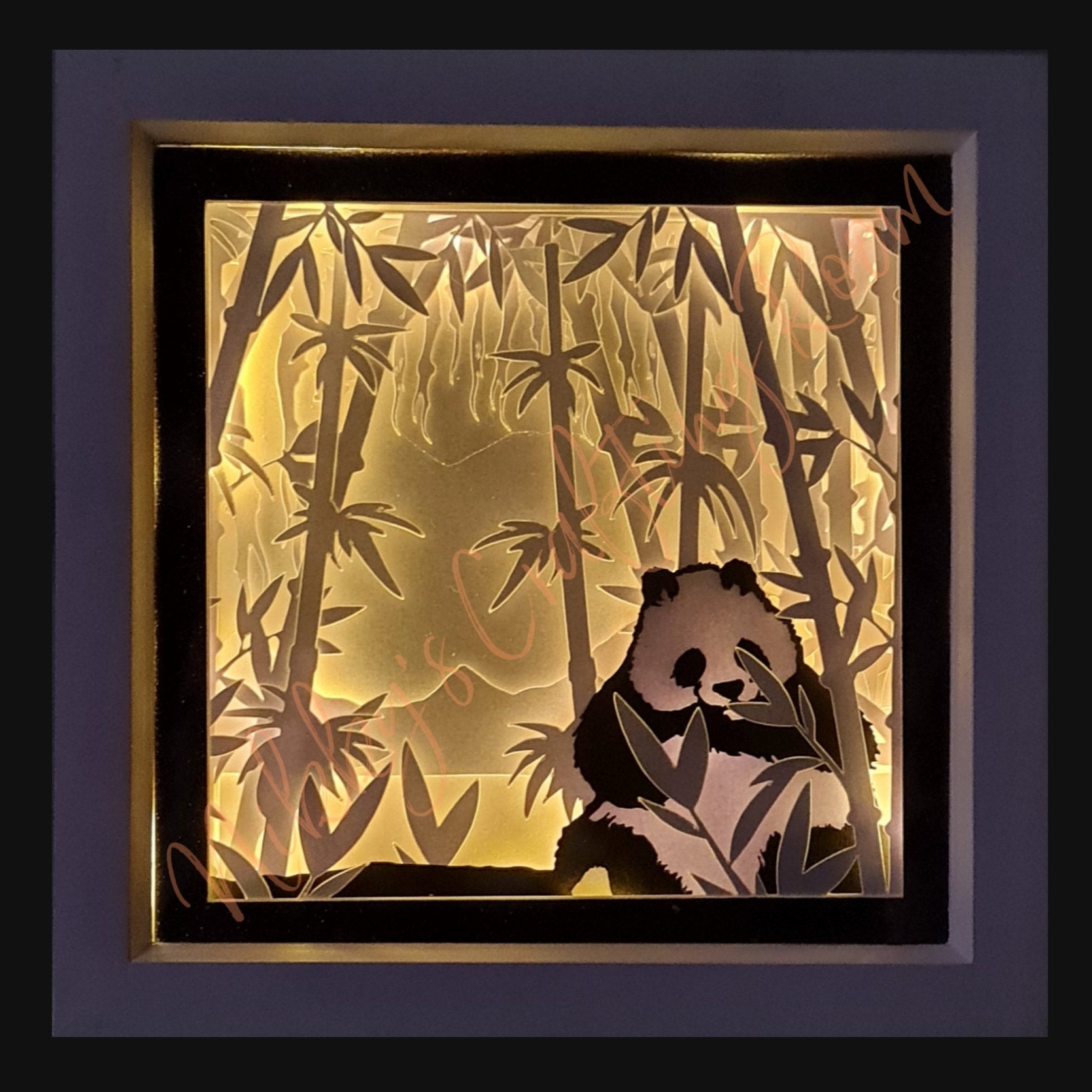 Panda 3D Shadow Box Svg,light Box Template,digital Download,cricut ...