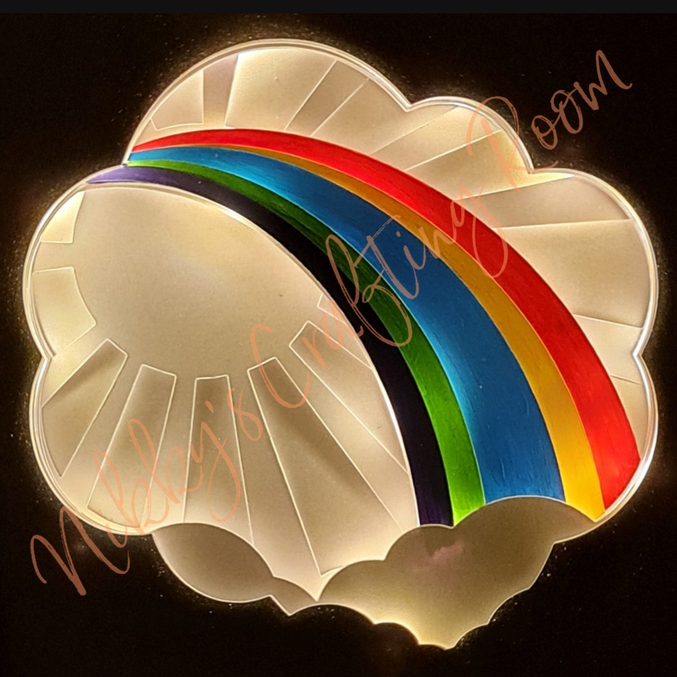 Rainbow 3D Shadow Box Svg Light Box Template Cricut File for - Etsy