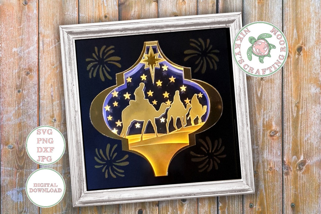 Three Kings,3d Shadow Box Svg,light Box Template,cricut Cut File,diy ...