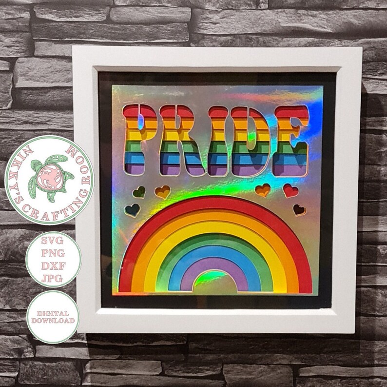 Rainbow Pride 3D Shadow Box Svg Light Box Template LGBTQ - Etsy