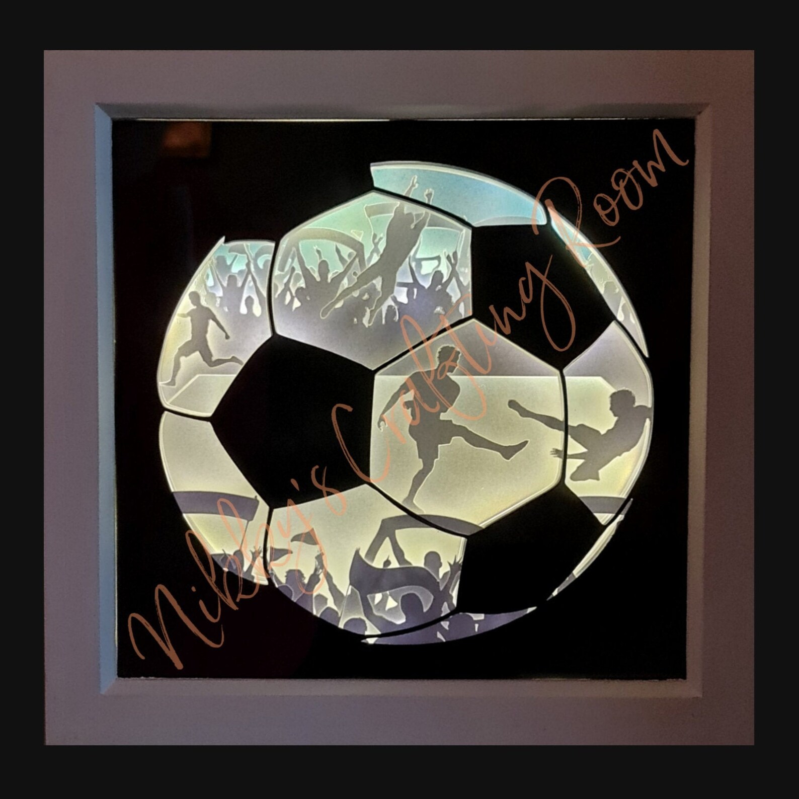 Football,Soccer 3D Shadow Box svg,Light Box Template,Téléchargement ...