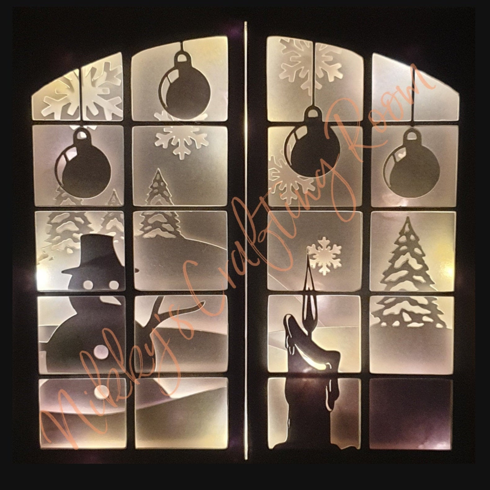 Christmas Window Snow Scene 3D Shadow Box Svglight Box - Etsy