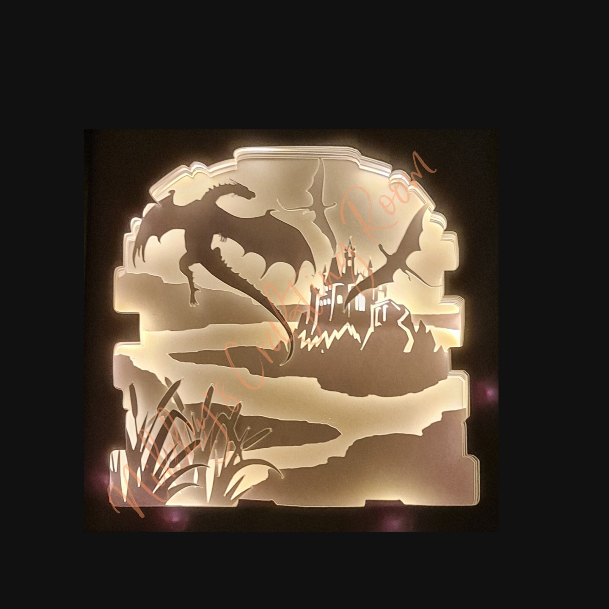 Dragon 3D Shadow Box Svglight Box Templatedigital | Etsy