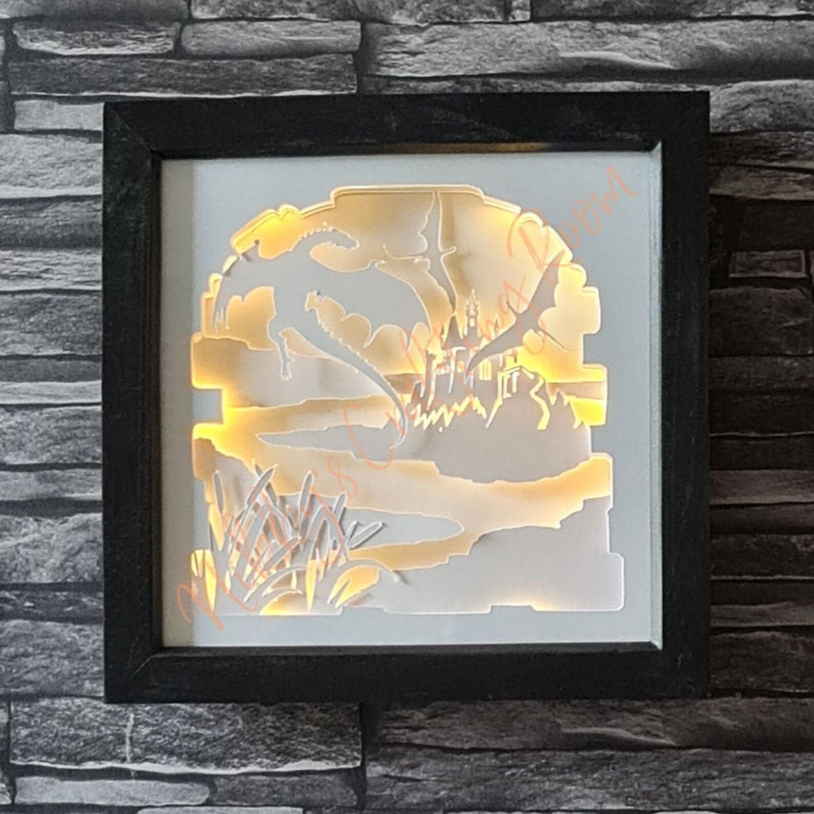 Dragon 3D Shadow Box Svglight Box Templatedigital | Etsy