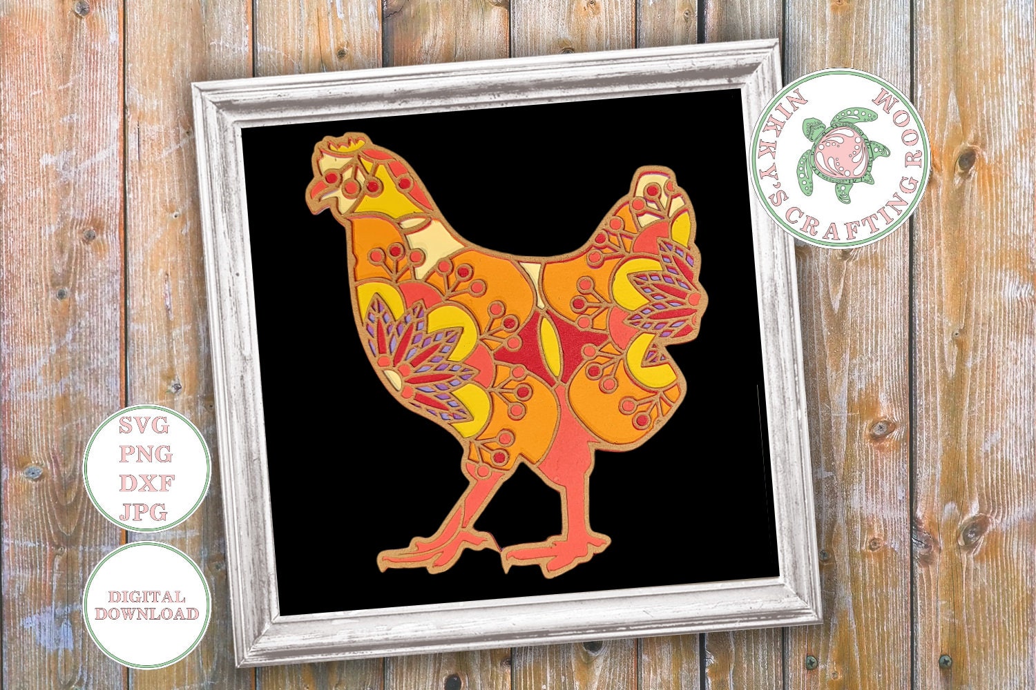 3D Chicken Mandala SVG Cricut Cut File Digital Download - Etsy Australia