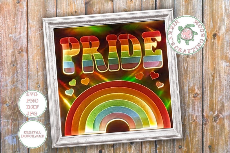 Rainbow Pride 3D Shadow Box Svg Light Box Template LGBTQ - Etsy