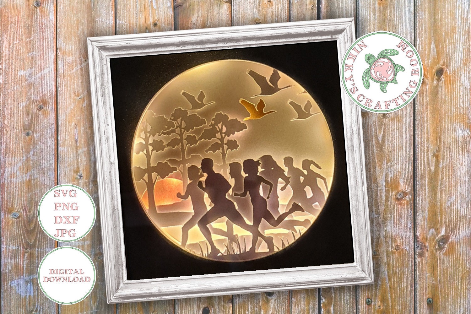 Marathon Runners Gift 3D Shadow Box Svg Light Box Template - Etsy