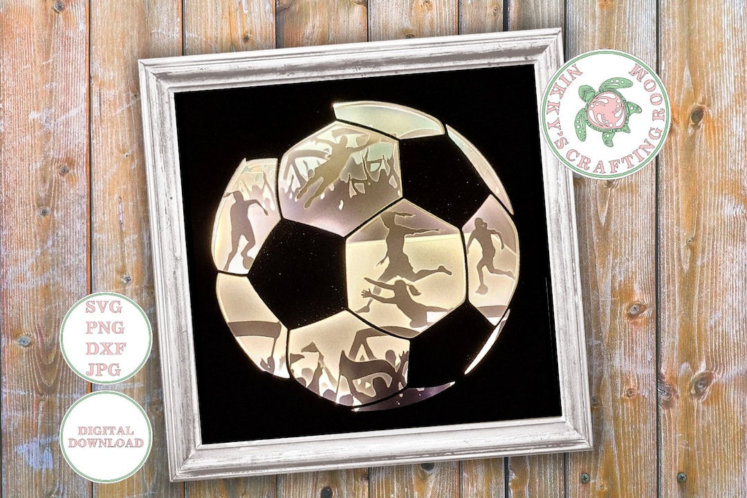 Womens Football,soccer Team 3d Shadow Box Svg,light Box Template ...