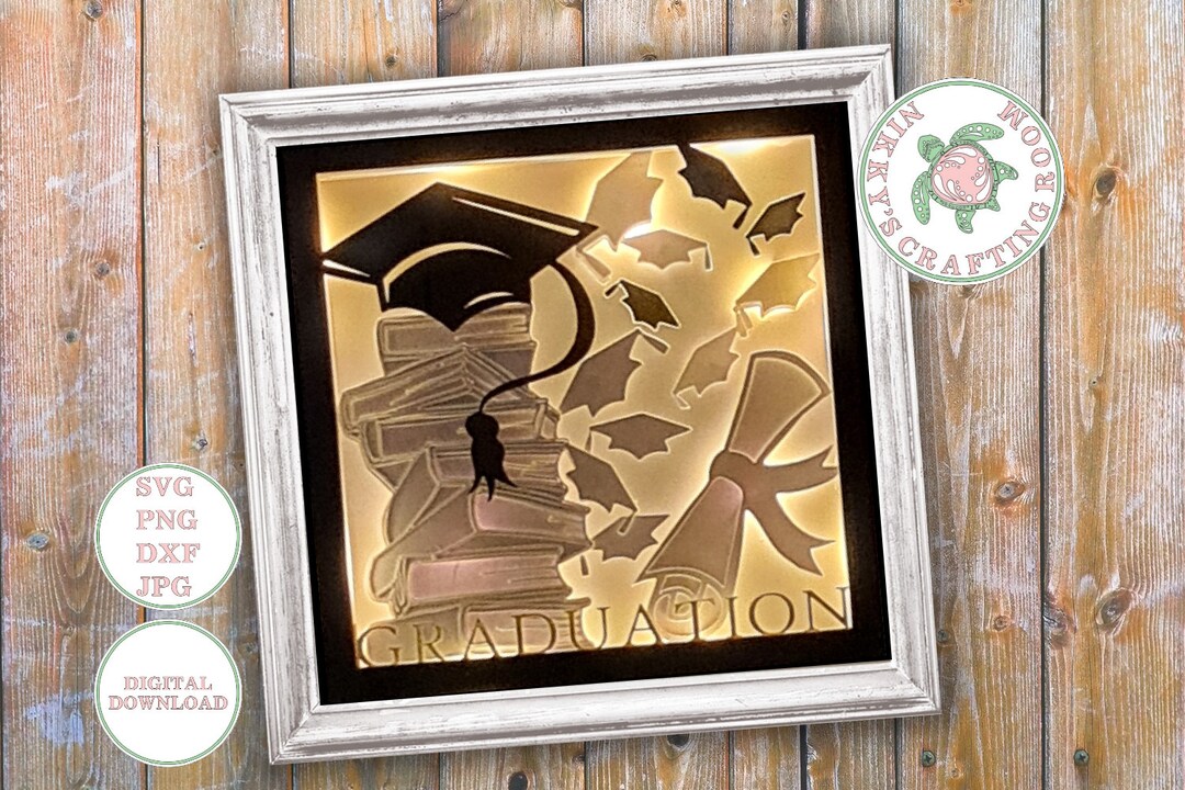 Graduation 3D Shadow Box Svg,light Box Template,digital Download,cricut ...