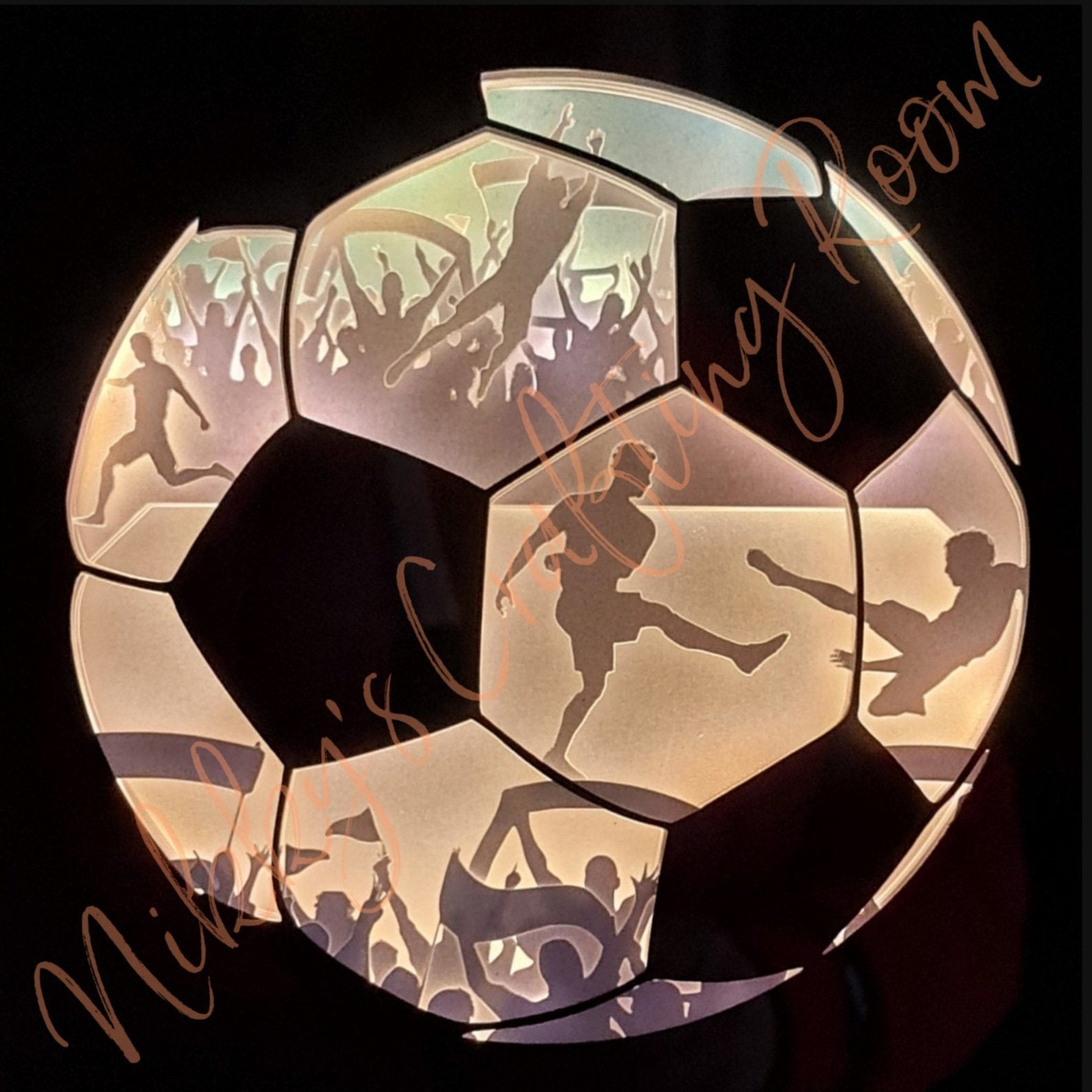 Football,soccer 3D Shadow Box Svg,light Box Template,digital Download ...