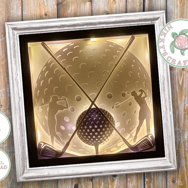 Golf Shadow Box Svg - Etsy