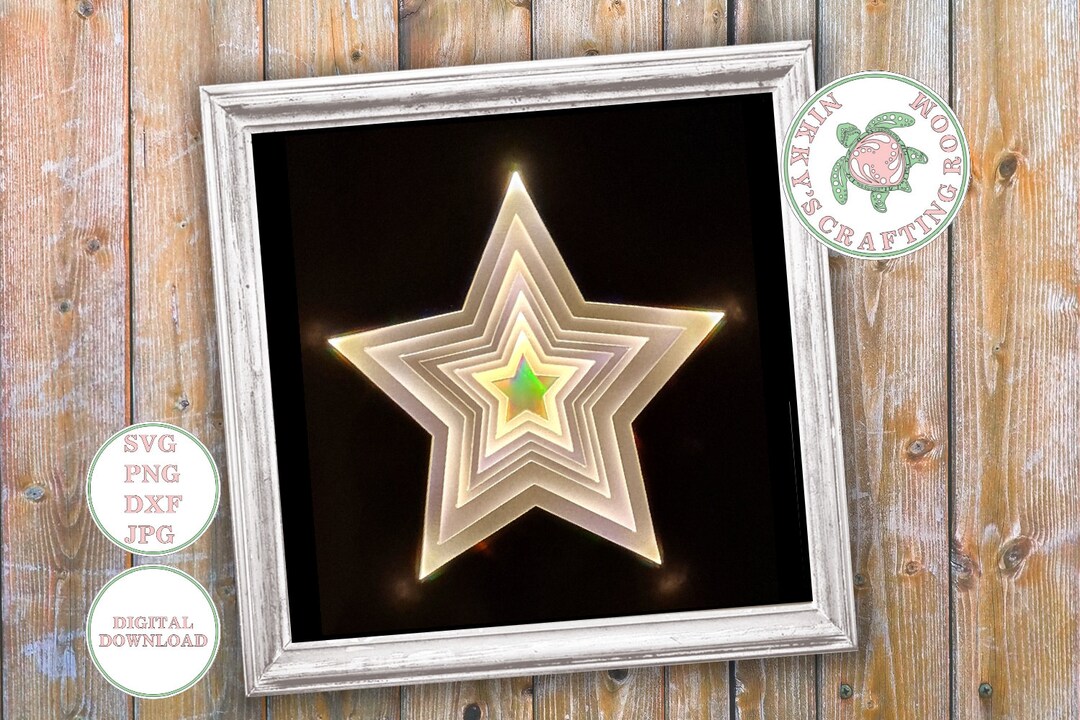 Infinity Star 3D Shadow Box Svg, Light Box Template, Cricut, Silhouette ...